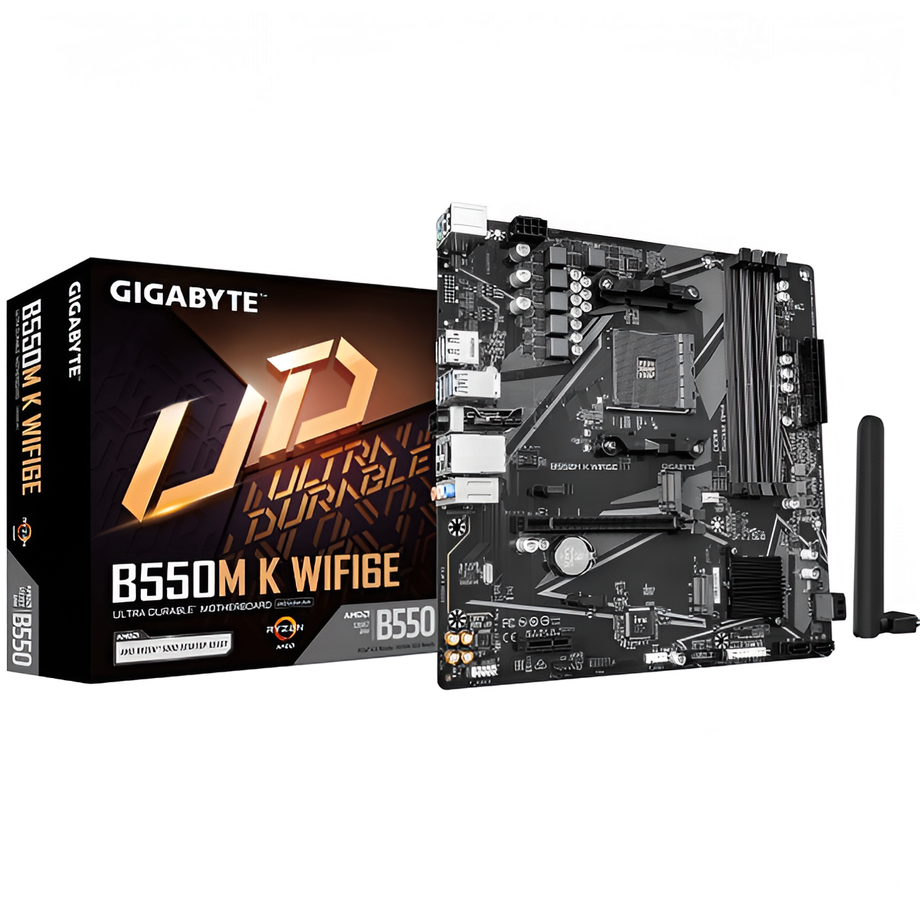 Материнская плата GIGABYTE B550M K WIFI6E (AM4/AMD B550/4xDDR4/PCI-Ex16/2xM.2/SB7.1/GLAN/DisplayPort/HDMI/mATX)