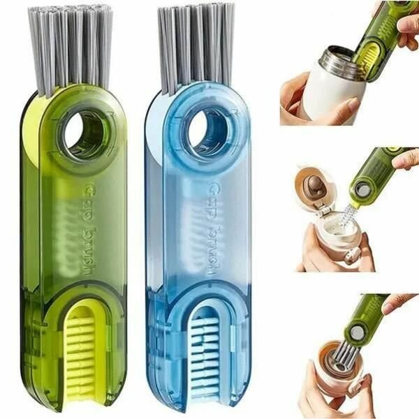 Щетка для чистки бутылок Grip Brush зеленого и синего цвета, двух цветов, с креплением на стену, для гигиены в доме, для кухни