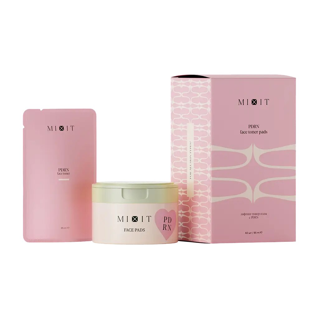 Mixit PDRN Лифтинг-тонер-пэды для лица Face Toner Pads 60 шт