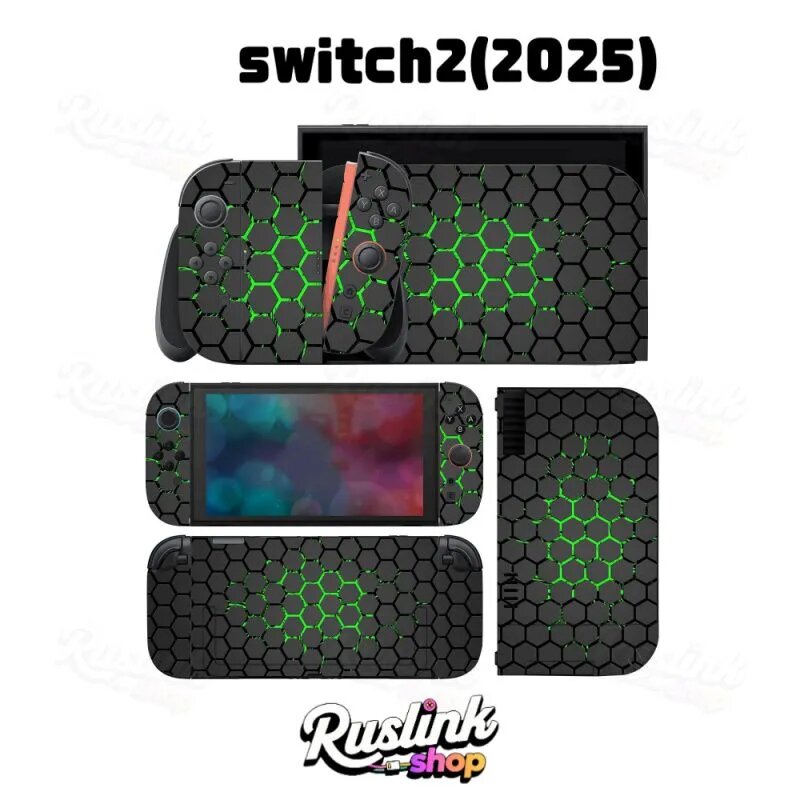 Защитные наклейки для Nintendo Switch 2(2025) - полноцветная пленка корпуса консоли Глянцевое покрытие + защита