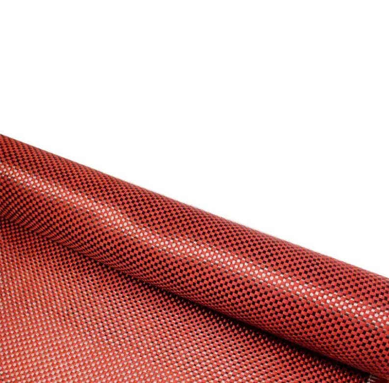 Ткань из углеродного арамидного волокна 50x100 см Красный, Plain Weave Red