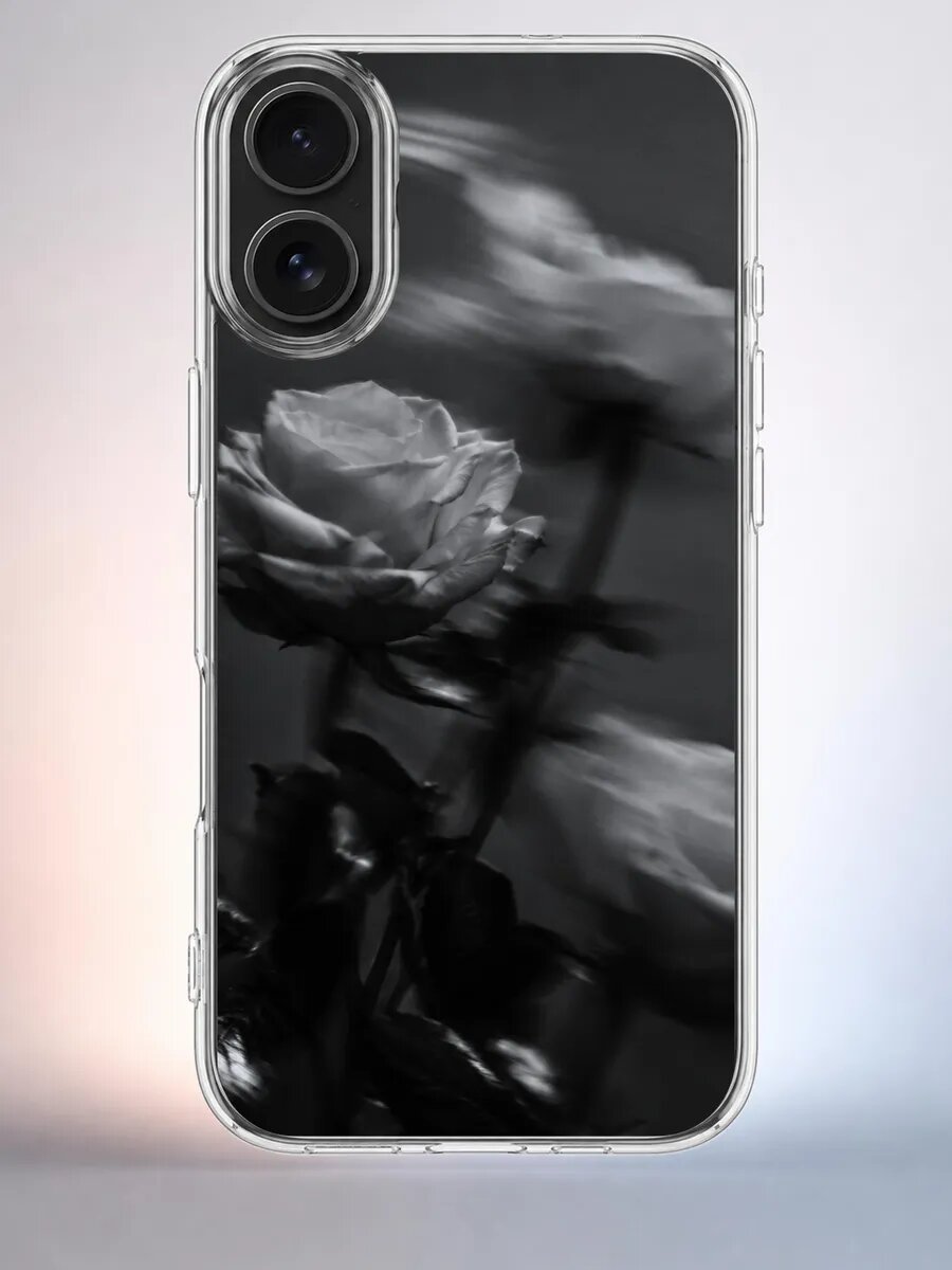Чехол iPhone 16 розы в движении силиконовый