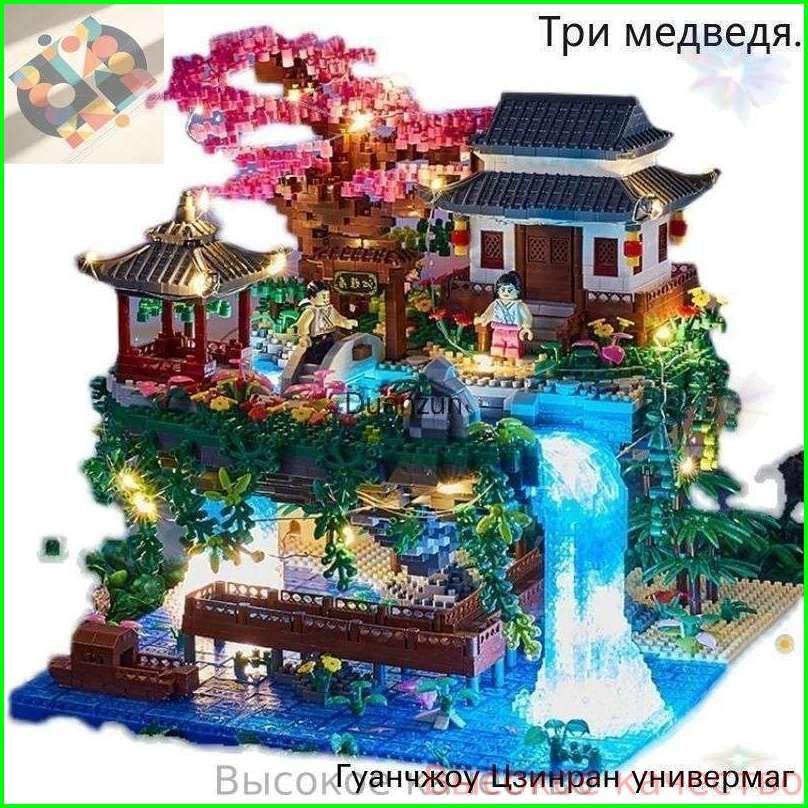 Эксклюзивный конструктор Taohuatan для взрослых и детей, мальчиков и девочек, представляет масштабные модели зданий в китайском стиле, совместимые с Lego, для подарка на день рождения