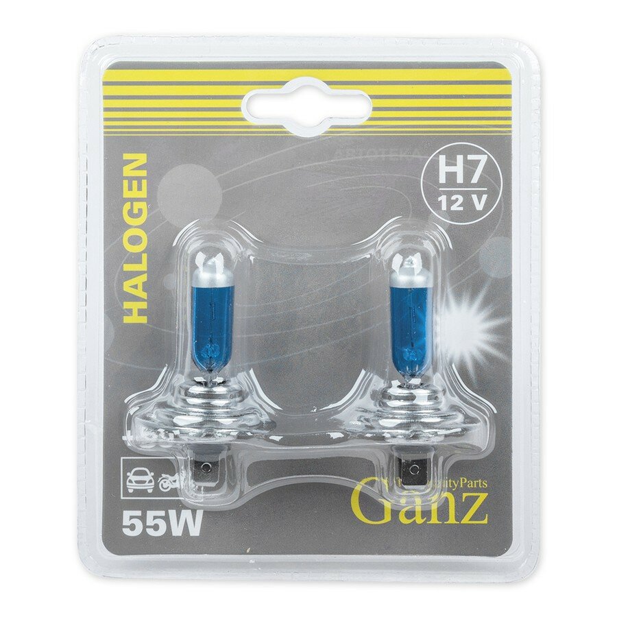 Лампа 12V H7 55W +50% PX26d 5000K GANZ 2 шт. блистер GIP06056 GANZ GIP06056