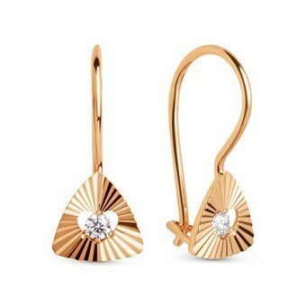 Серьги JEWELIN, красное золото, 585 проба, фианит