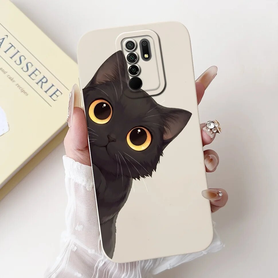 Чехол для Xiaomi Redmi 9, черный, силикон