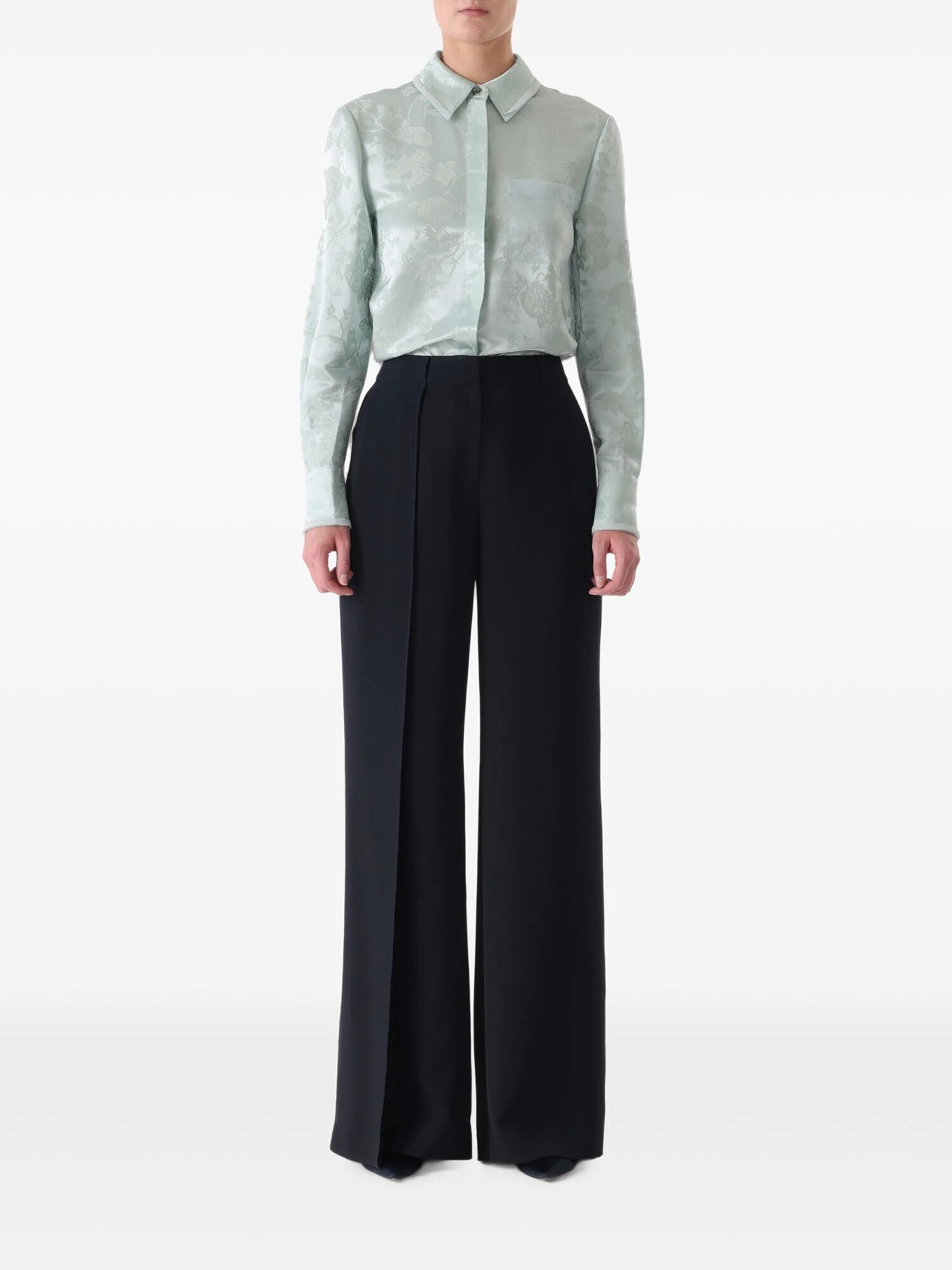 Брюки JASON WU Overlap tailored trousers, размер 6, синий — фото 1