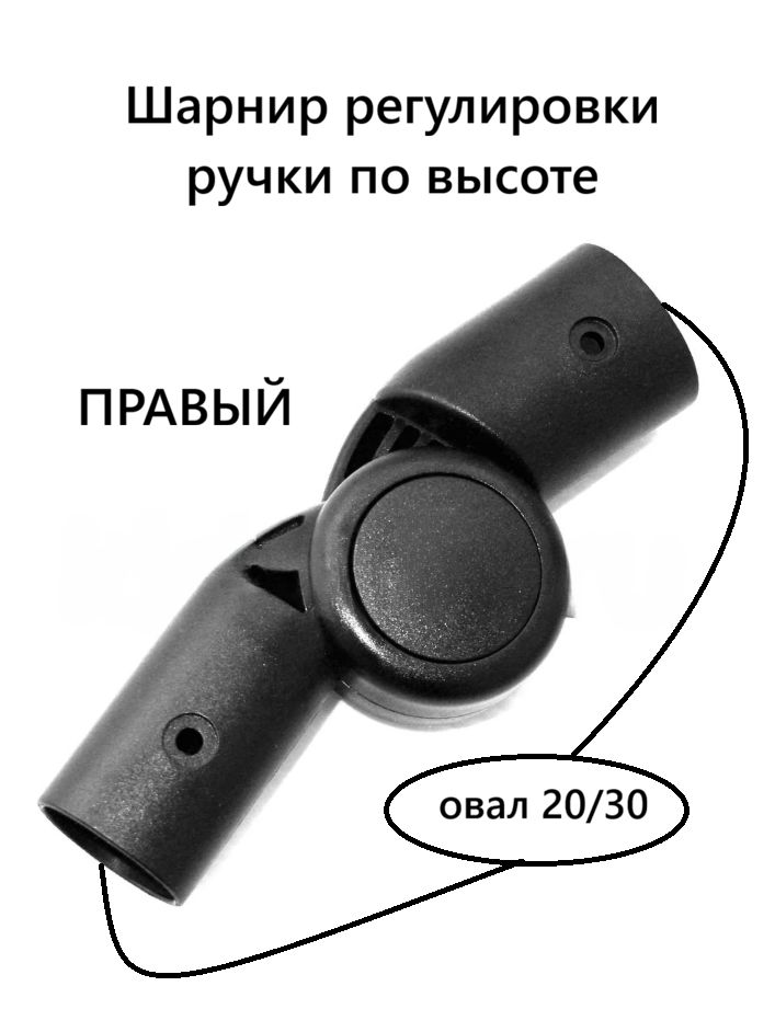 Шарнир регулирования ручки по высоте, усиленный, овал/овал 20/30-20/30мм, правый