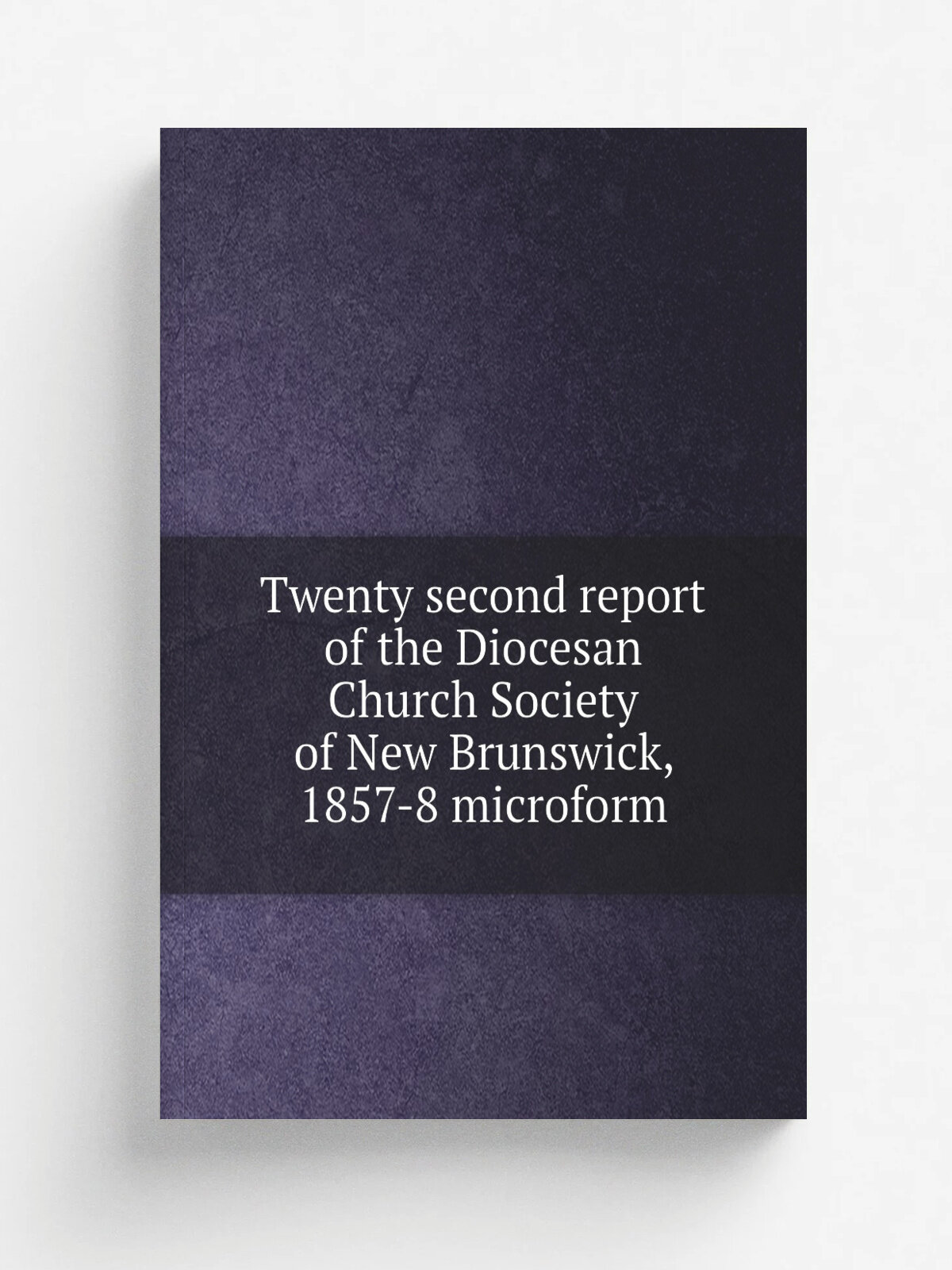 Twenty second report of the Diocesan Church Society of New Brunswick, 1857-8 microform | 1858 | . Saint John, N.B? : s.n. | Репринт