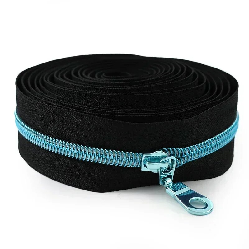 Нейлоновая лента на молнии Meetee 1-5 м KY377ZT179-LightBlue, 3MZips3PcsSliders