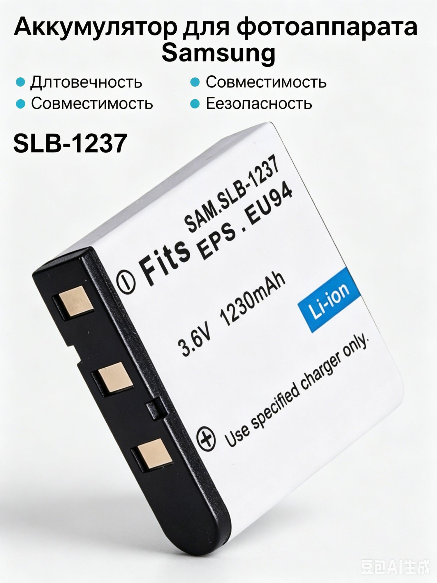 Эксклюзивный аккумулятор SLB1237 емкостью 1230mAh для фотоаппаратов Samsung Digimax L55 L55W L85 L85W, BP31 SIGMA DP1 DP2 и EU94 Epson L500V