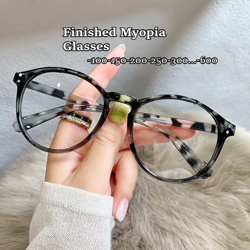 RPXBGUCKARHG Винтажные очки для близорукости leopard, -600, Коричневый