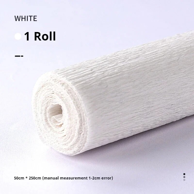 Цветная гофрированная бумага Borrence 20 цветов 25х250 см 1 roll white