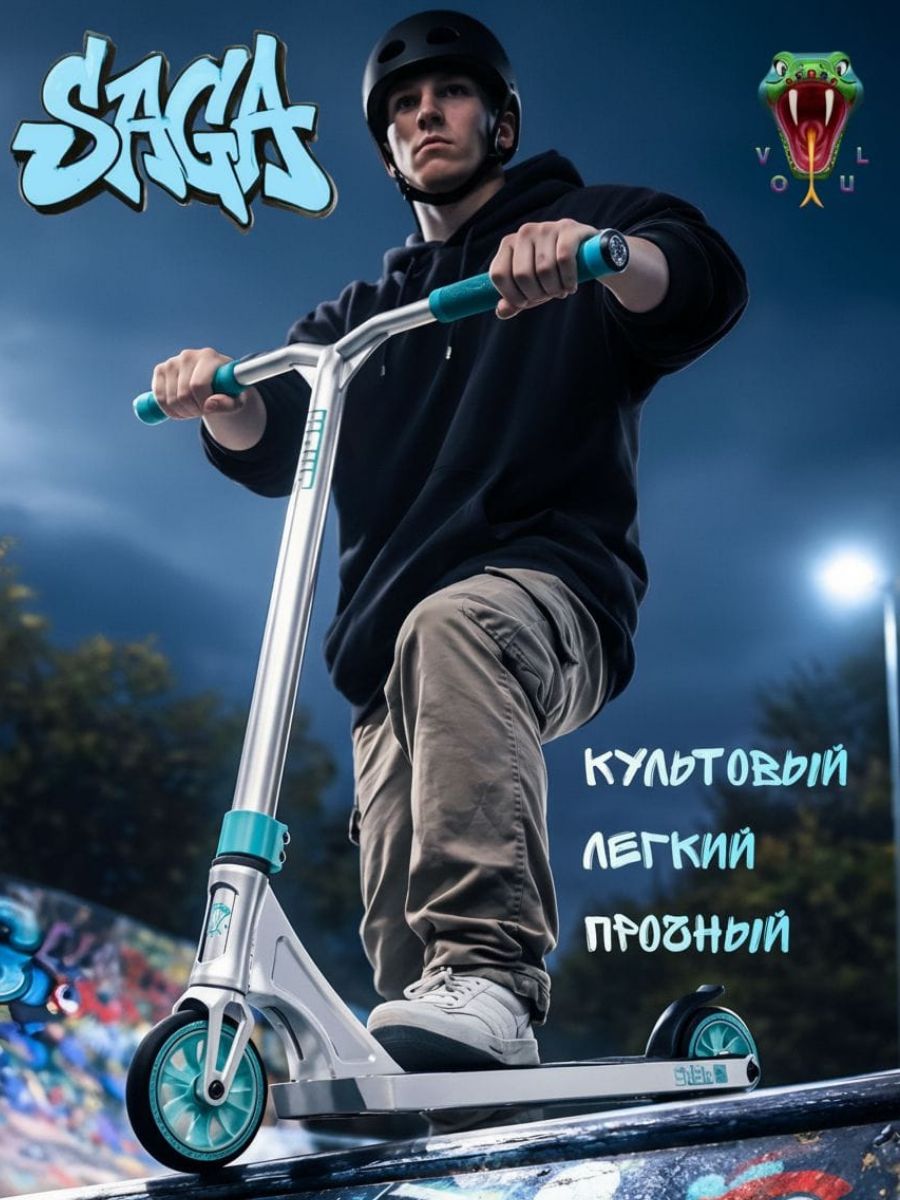 Самокат трюковой VOKUL Saga, хром