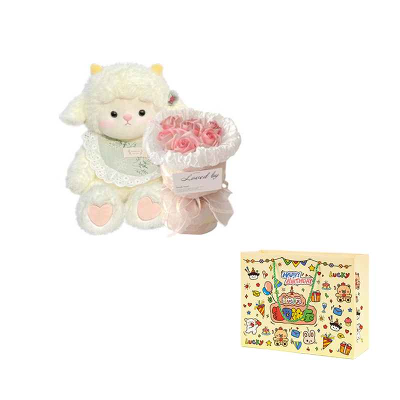 Плюшевая кукла для детей PIPIDOU Bib Lamb+Chanel-Inspired Bouquet, 45CM EU