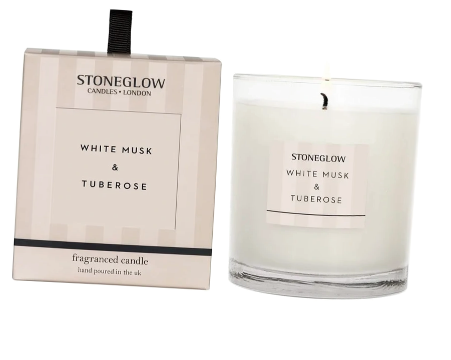 Stoneglow White Musk and Tuberose ароматическая свеча 300 гр / Стоунглоу Мускус и Тубероза для дома