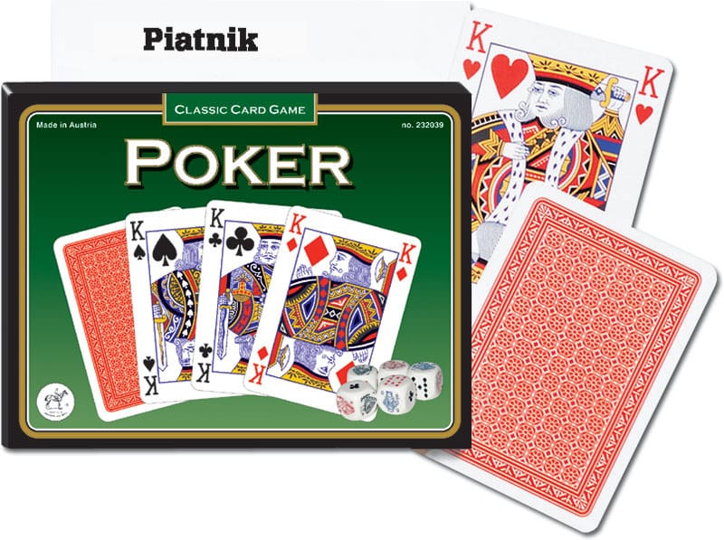 Настольная игра Piatnik Покер для детей, 55 карт и 5 костей, 63x88 мм