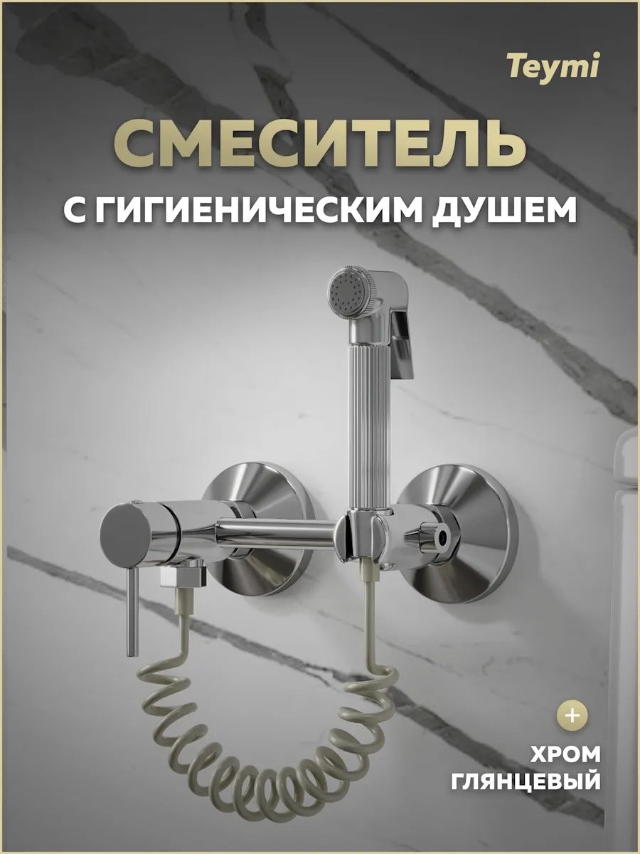 Смеситель с гигиеническим душем хром Teymi Martta T10268