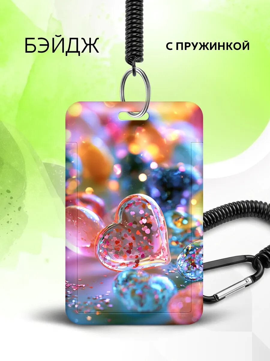 Бейдж с пружинкой пластиковый