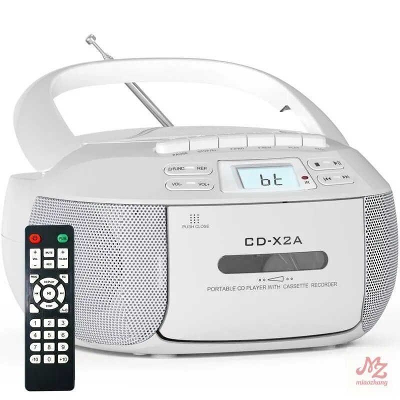 Портативный CD-плеер, магнитофон, многофункциональный CD-плеер, поддерживает воспроизведение и запись компакт-дисков/кассет, стереосистема с двумя динамиками, питание от батареек, домашнее AM/FM-радио