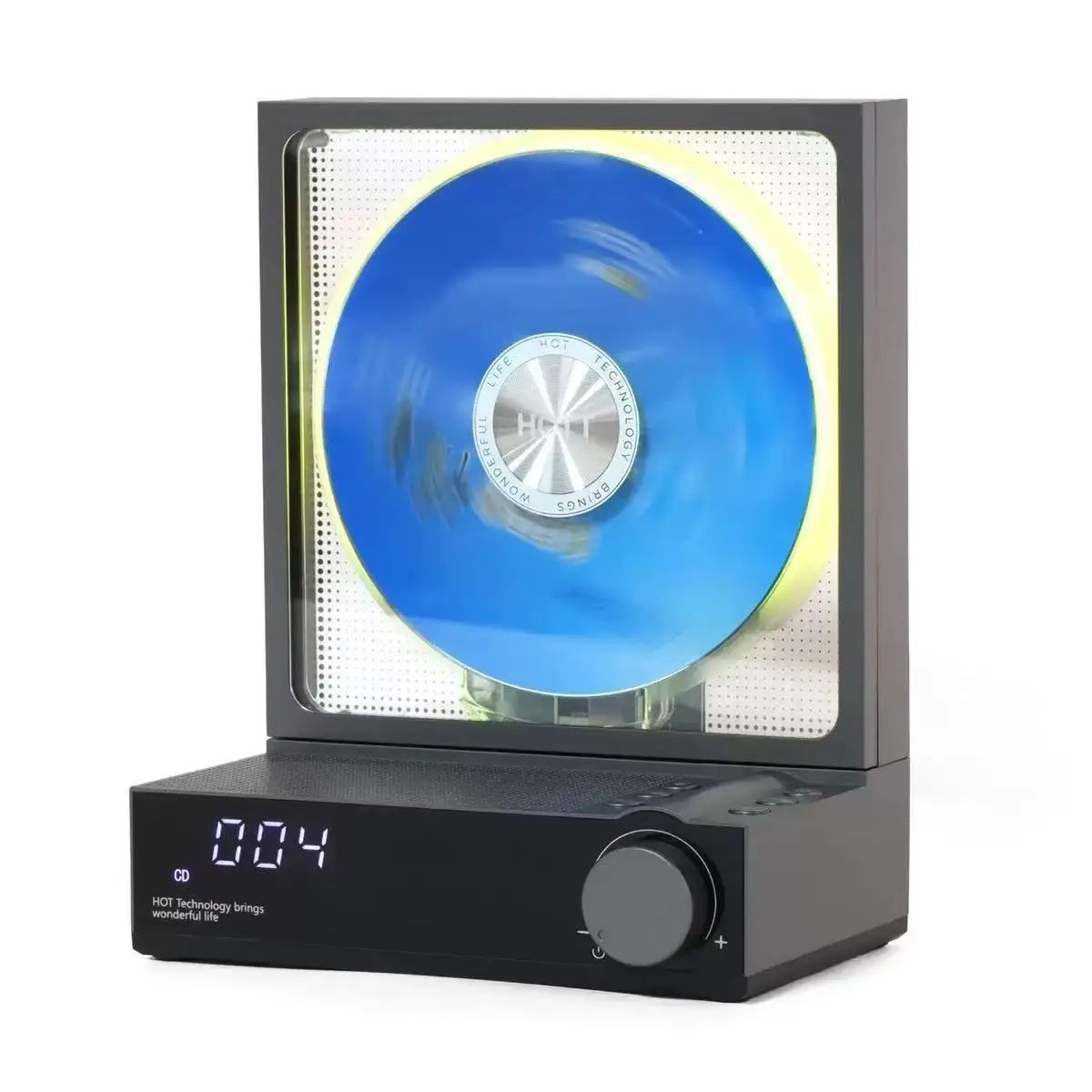HOTT c229 Стильный CD-плеер с RGB-подсветкой, Bluetooth 5.3вертикальный cd проигрыватель