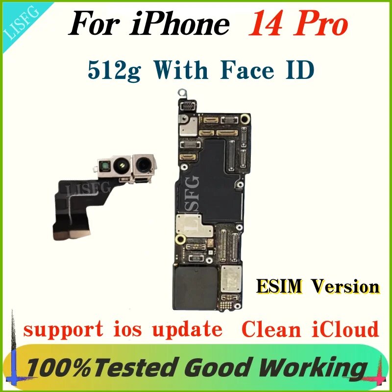 Материнская плата ESIM/SIM для iPhone 14/14Pro/14 Pro Max с обновлением системы Face ID, полностью рабочая, в идеальном состоянии.