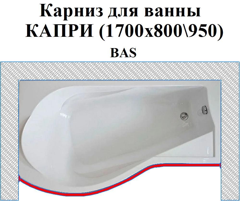 Карниз для ванны капри (1700х800) BAS