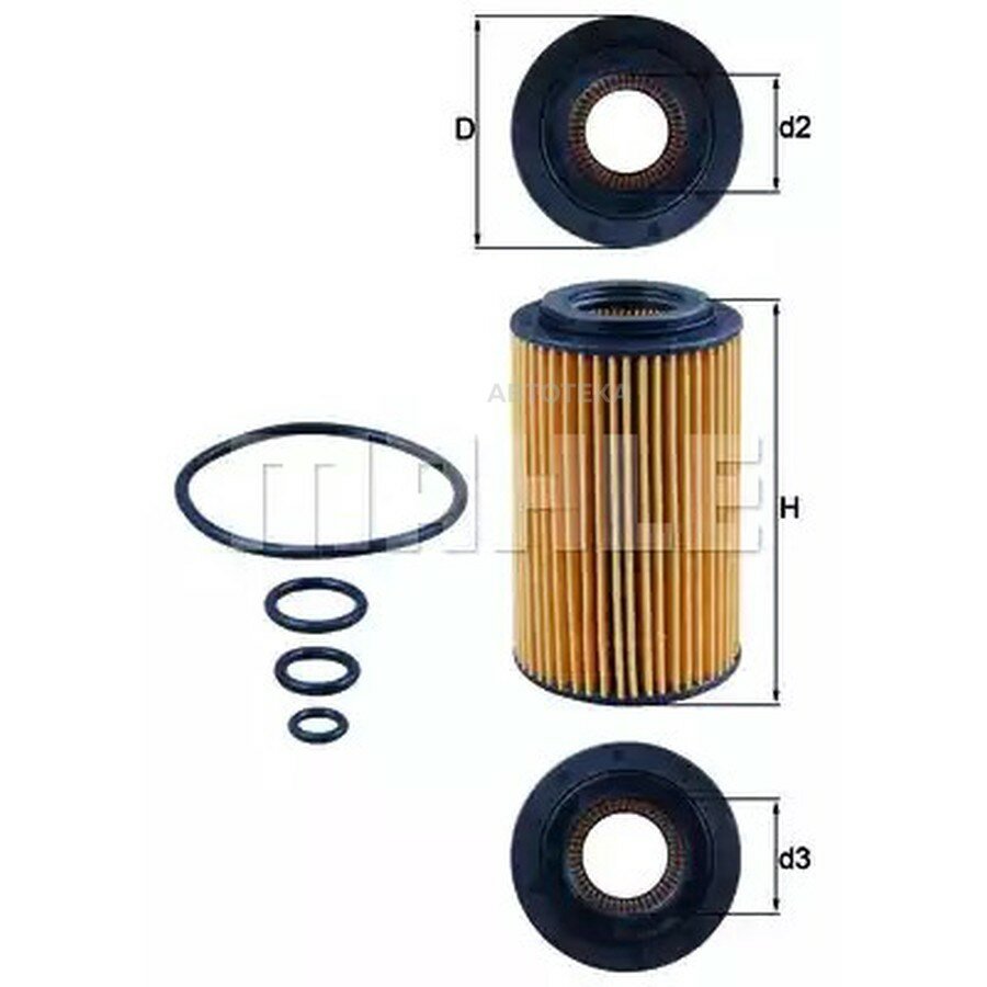 Фильтр масляный MB W202/203/210/211/220 2.4 - 6.2L 1997 - 2008 MAHLE OX1537D