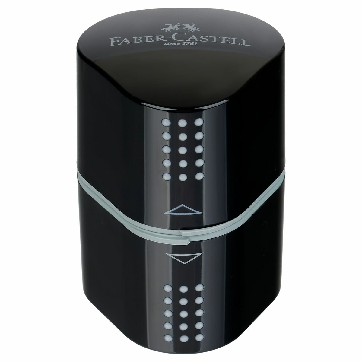 Точилка ручная пластиковая Faber-Castell "Trio Grip 2001" (3 отверстия, с контейнером) (283899), 1шт.