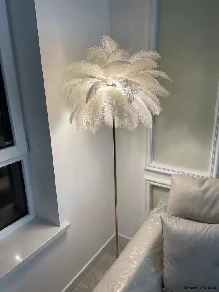 Напольная лампа Feather, 1,6 м, светодиодная, трехцветная, с регулировкой яркости.