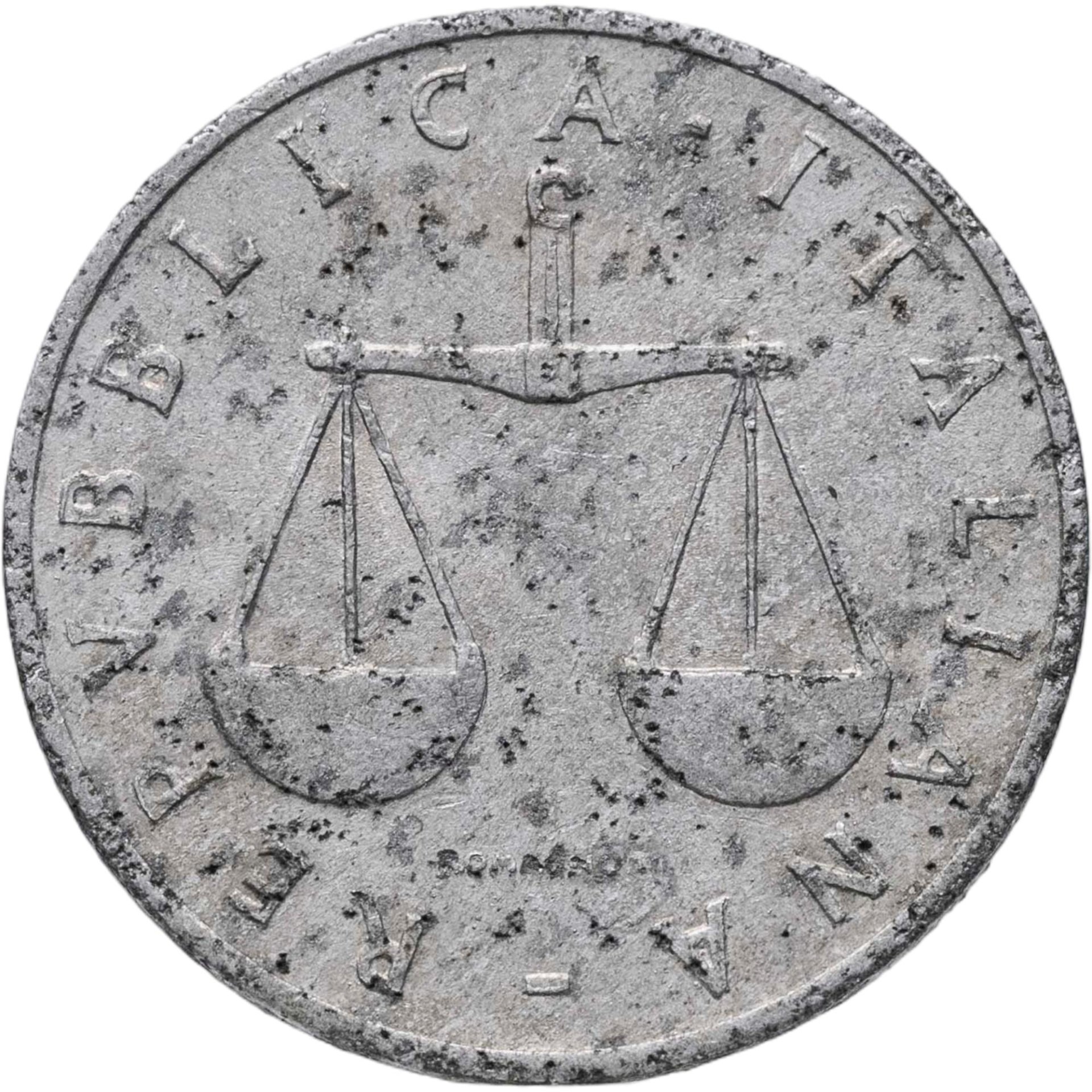 Италия 1 лира lira 1952, Алюминий, в сохранности VF