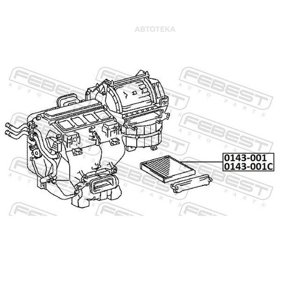 Фильтр салона TOYOTA RAV 4/COROLLA/YARIS/AURIS FEBEST 0143001