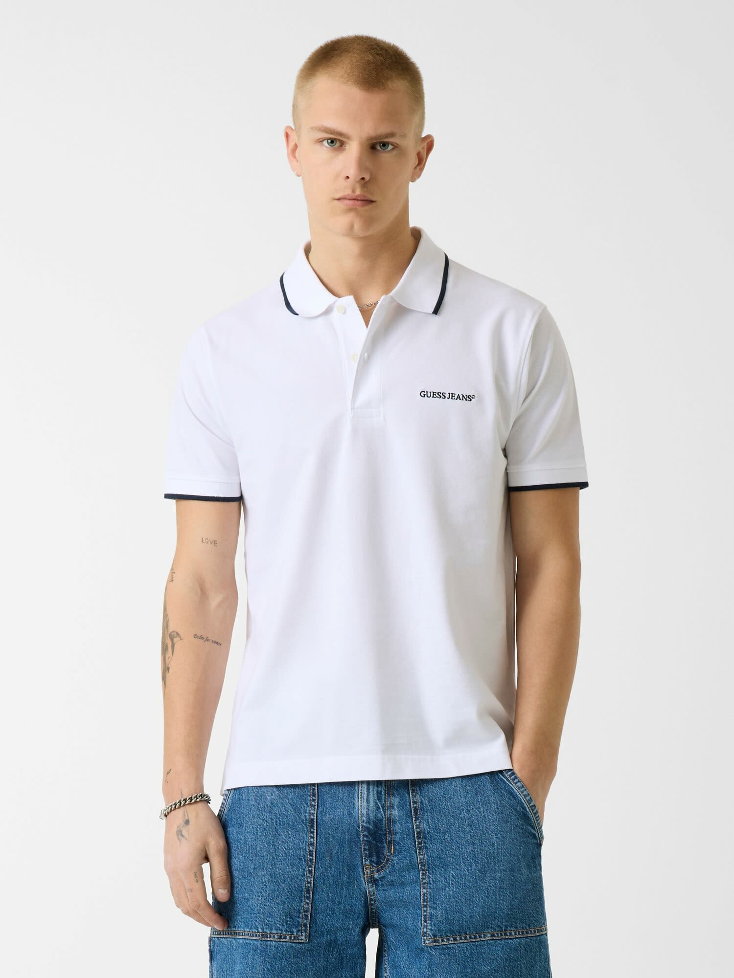 Поло GUESS JEANS GJ REG EMBRO SS POLO TIPPING