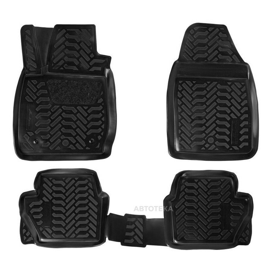 Ковры для Ford Fiesta (Mk VI) (14-). 4 шт. выс. борт. 3D с подпятником. ТЭП. черн. AIRLINE ACMPS27