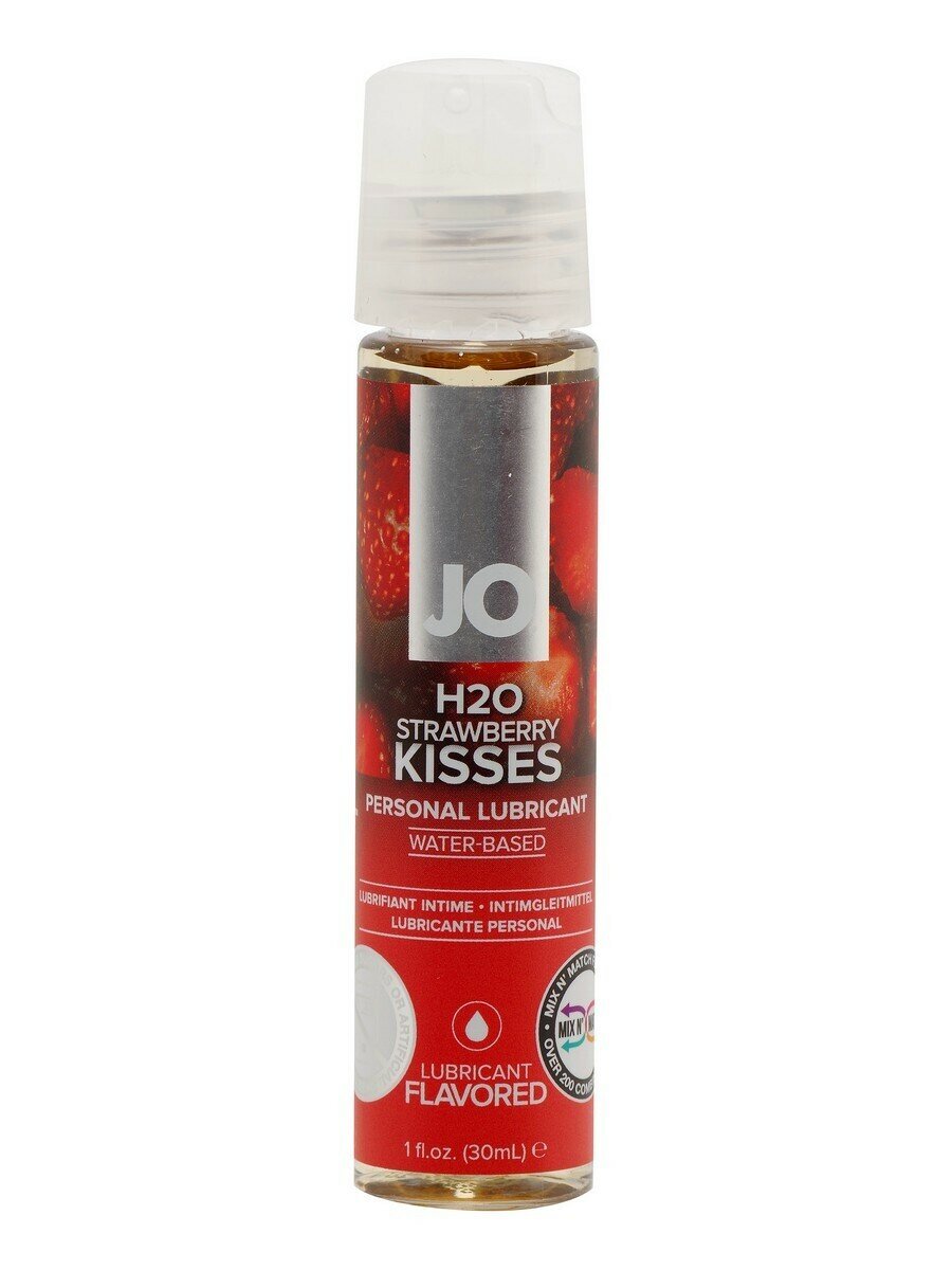 Съедобный лубрикант на водной основе клубника System JO Flavored Strawberry Kiss 30 мл