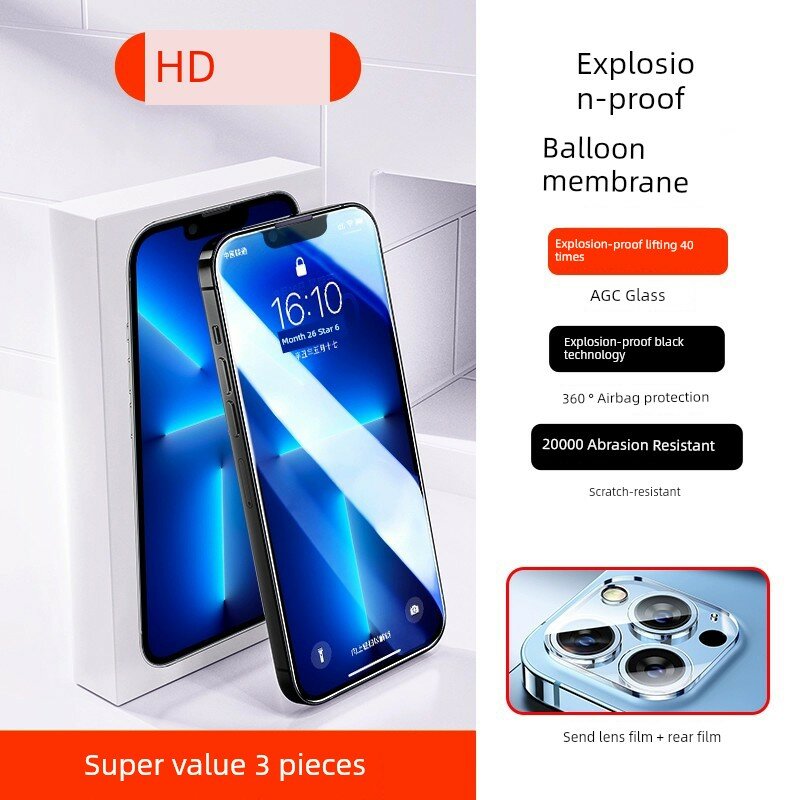 3-шт. пленка с воздушной подушкой для iPhone XS, полное покрытие и поглощение ударов