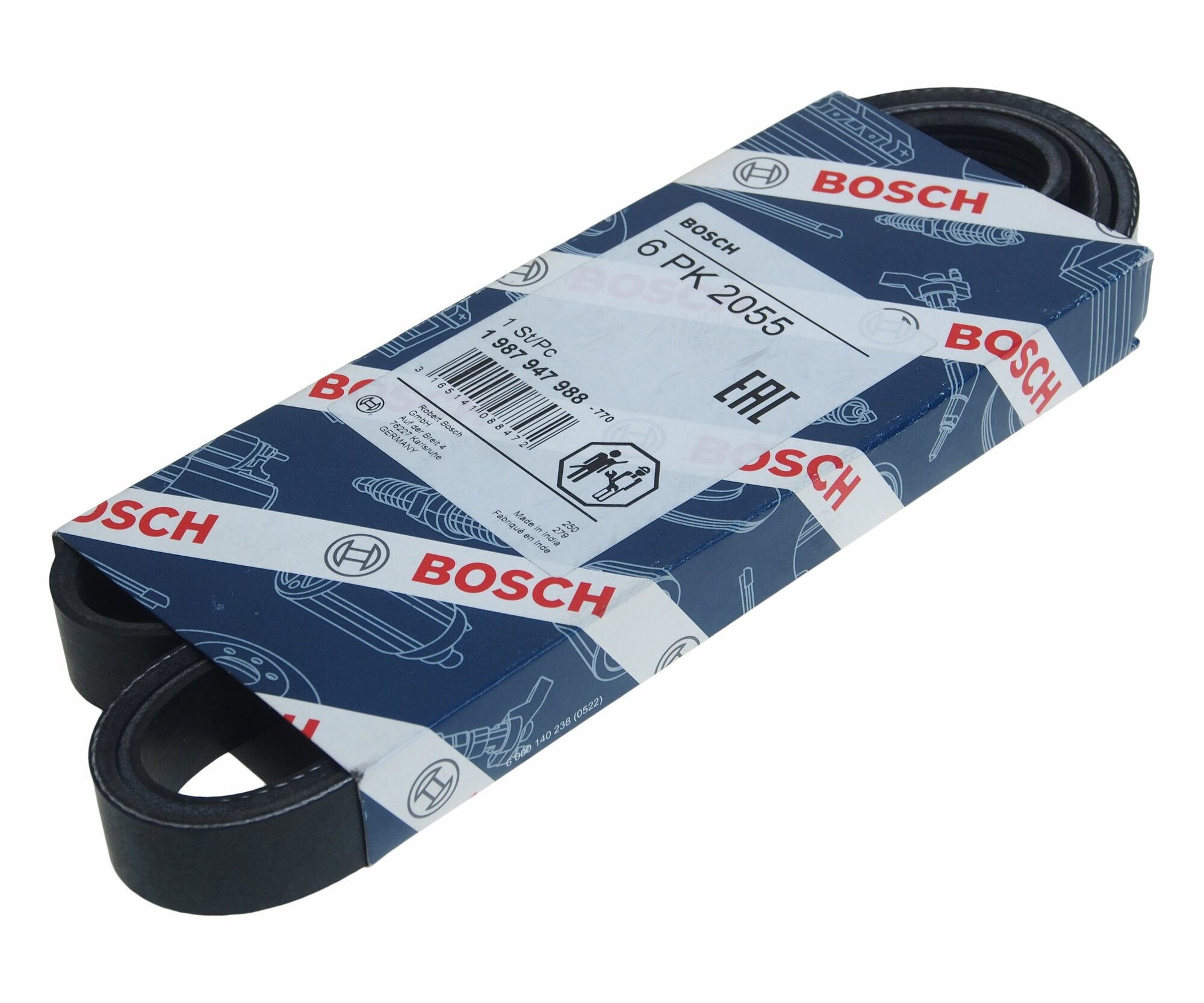 Ремень приводной поликлиновой 6PK2055 Bosch Арт.1987947988 / HYUNDAI Santa Fe (06-)