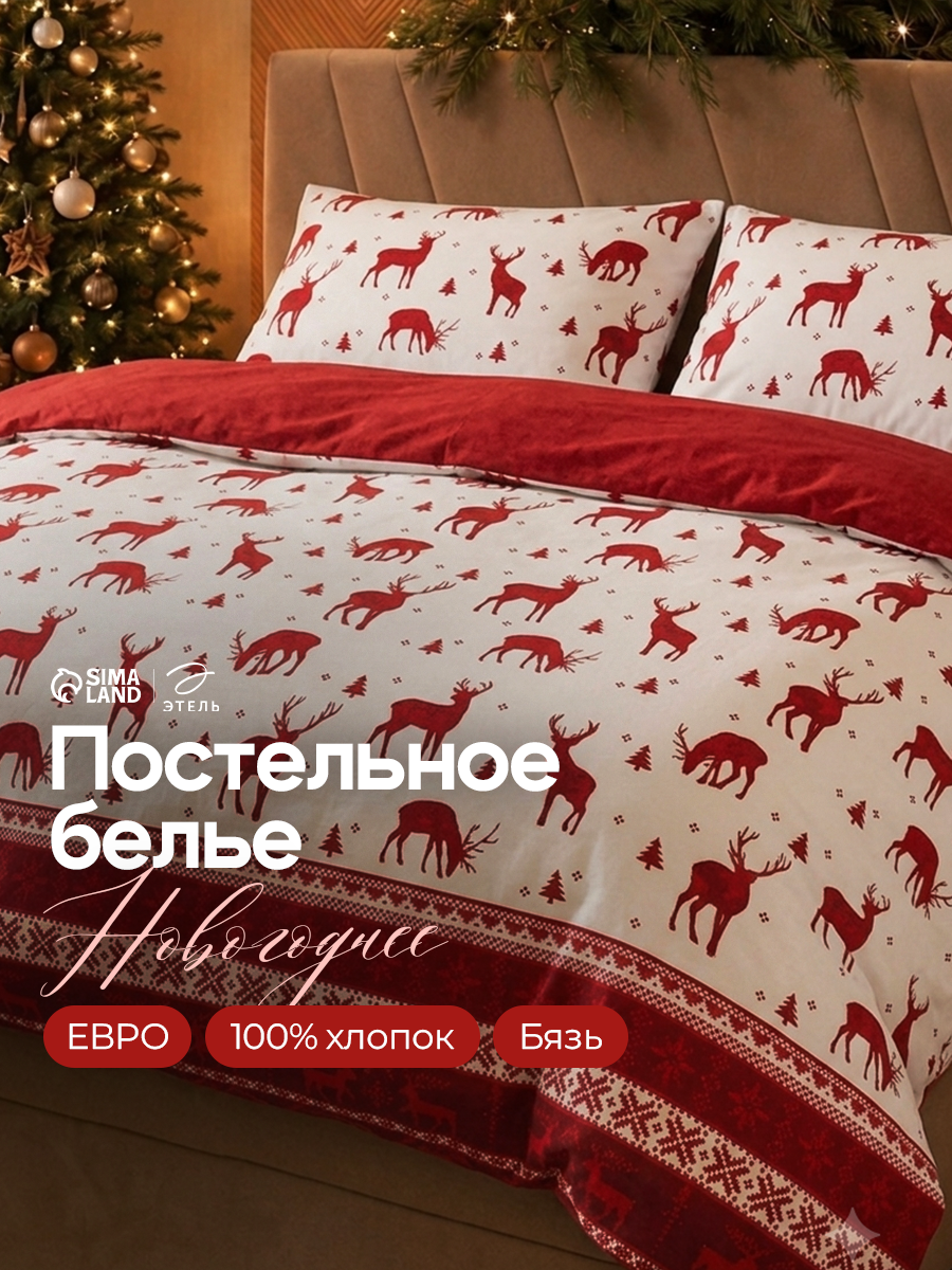 Постельное бельё "Этель" Евро Скандинавия 200*217 см, 240*220 см, 70*70 см - 2 шт