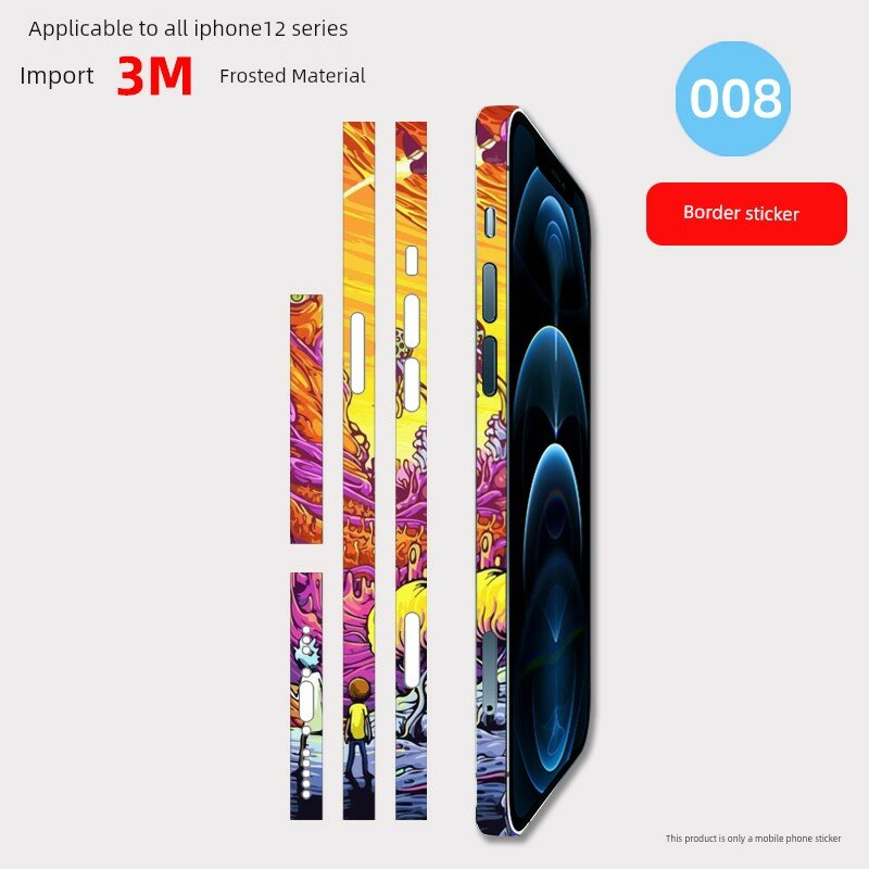 IPhone 12 Mini Защитная наклейка для края с дизайном 'Эксплозив Рик', матовая поверхность, материал 3M