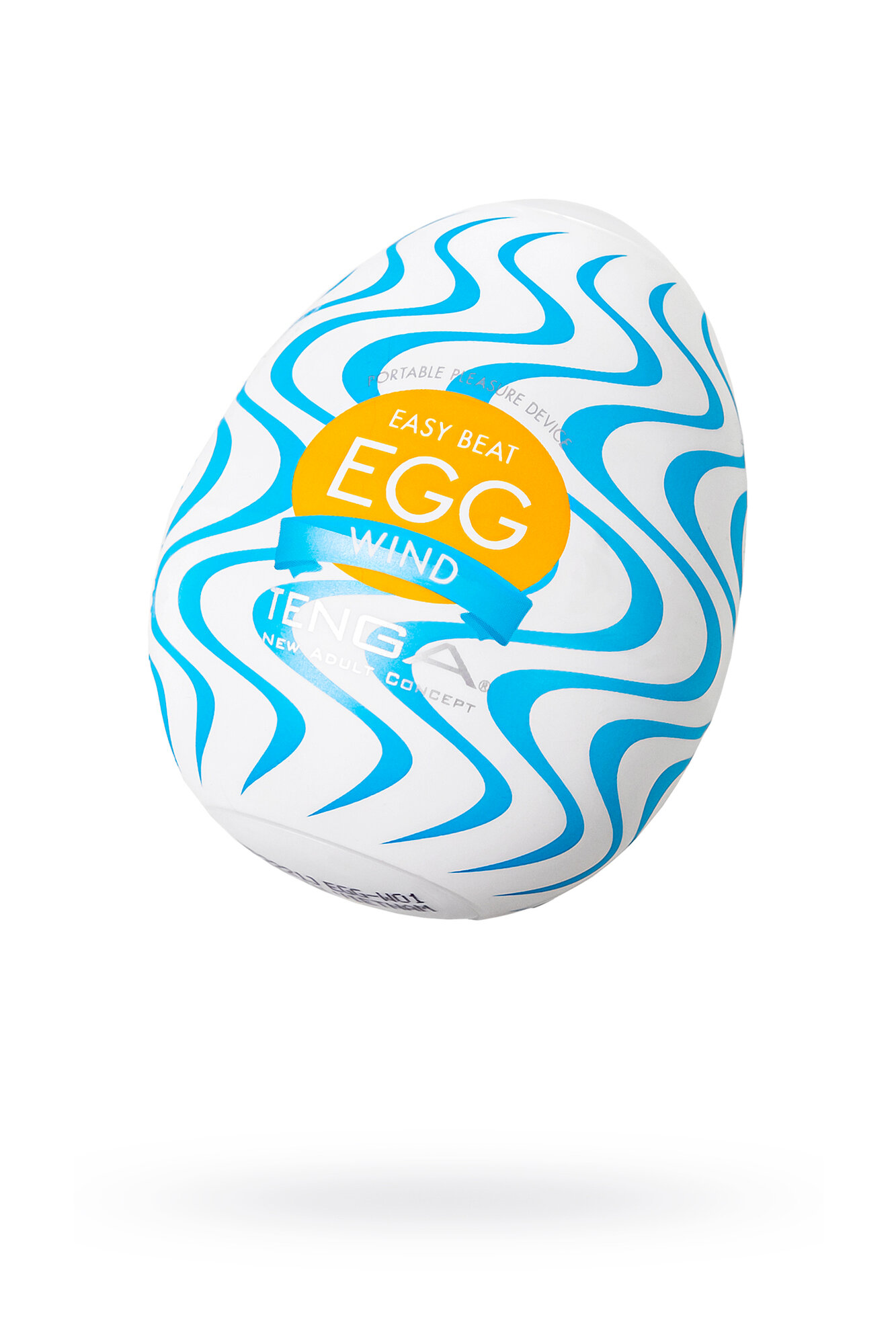 Мастурбатор «Tenga Egg Wind» для интенсивных ощущений, силикон, белый с синими волнами