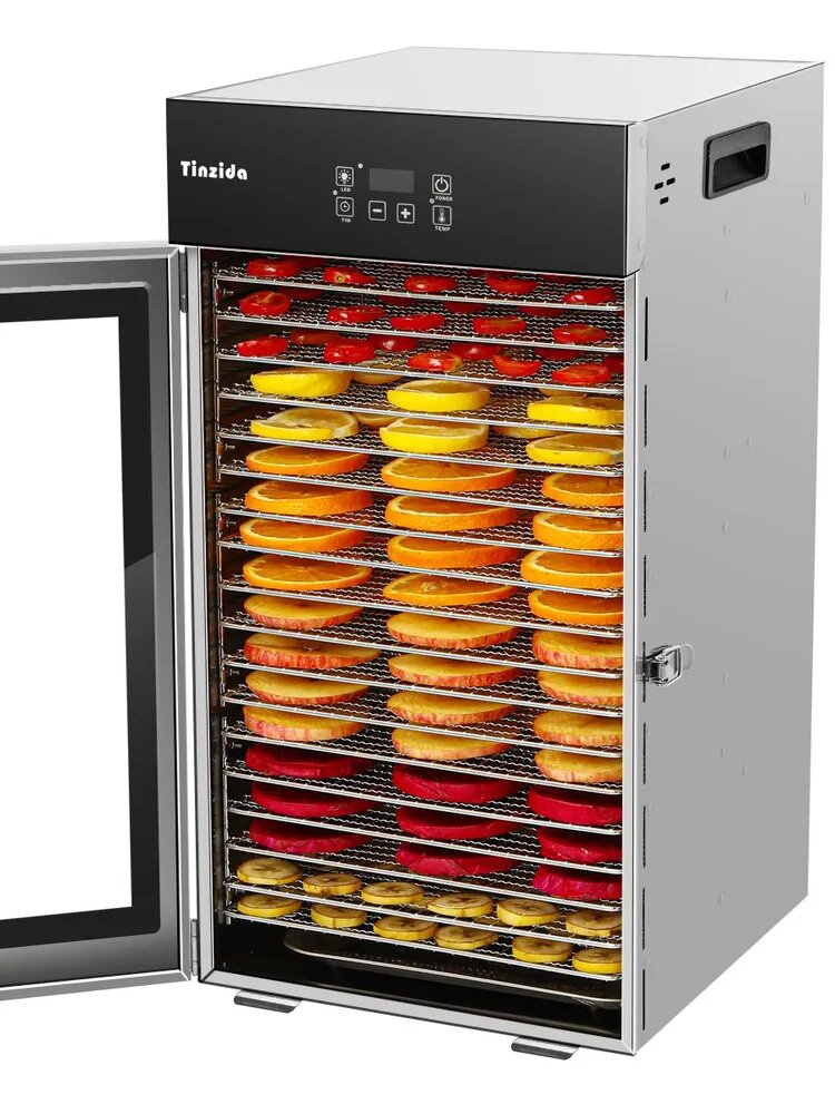 Сушилка для овощей и фруктов Tinzida TZD-18B Дегидратор 18 поддонов 35-90C Защита от перегрева