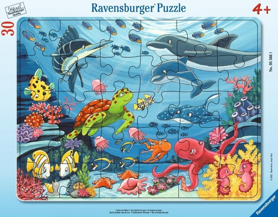 Пазл Ravensburger Подводные друзья, 30 элементов, в рамке