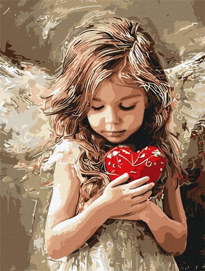 Набор для рисования, росписи Ideyka Рисование по номерам Ангел любви, 30x40 см