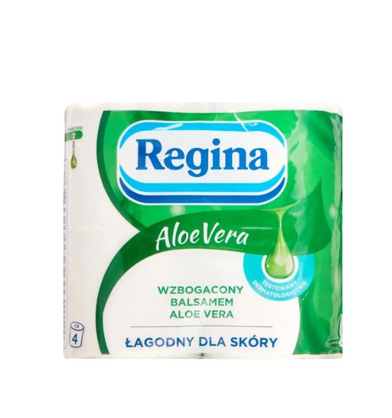 Туалетная бумага REGINA Алое Вера белая 3 слоя 4 шт (1 упаковка)