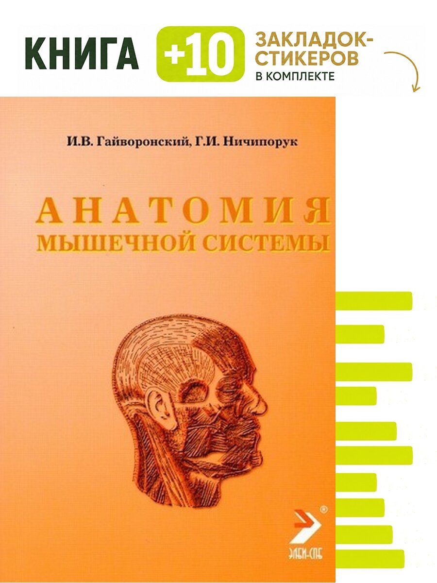 Анатомия мышечной системы: учебное пособие ( мышцы, фасции, топография). Комплект: книга + 10 закладок-стикеров