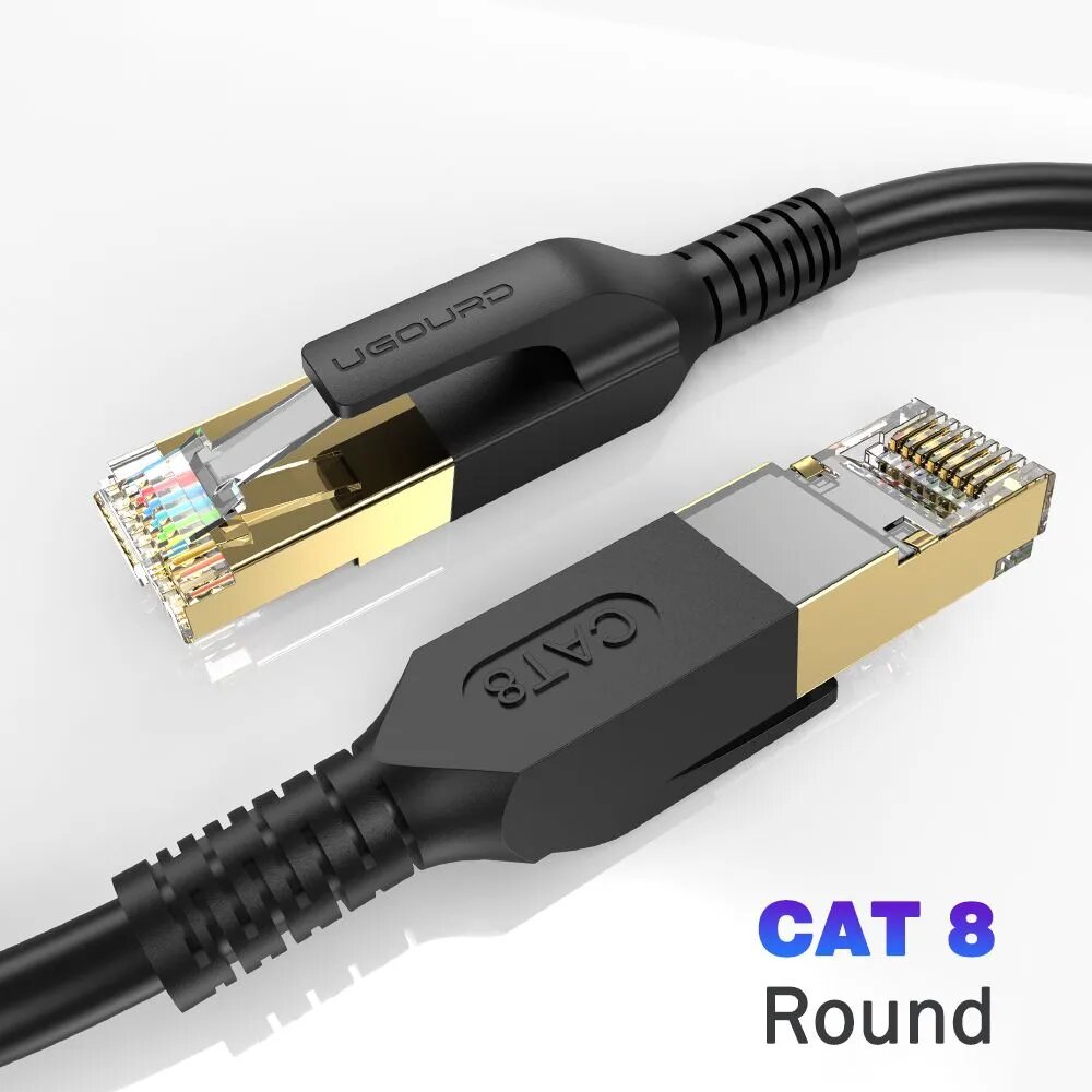 UGOURD Кабель для интернет-соединения RJ-45/RJ-45, 5 м, черно-серый