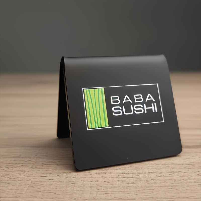 Акриловая мини-стойка для меню и QR-кодов для текста и изображений, легко протирается, с подключением Wi-Fi, настольная табличка и самостоятельная стойка для ценников, матовый черный, 1 шт.