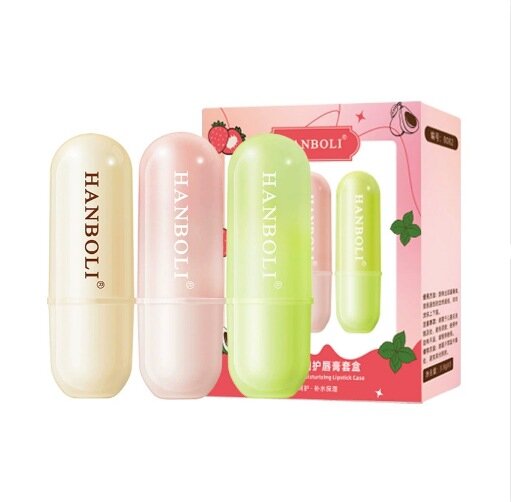 Набор увлажняющих бальзамов для губ Hanboli Extra Moisturizing Lip Balm Set: освежает, уменьшает морщинки, смягчает и придает губам объем, увлажняет и не оставляет жирного блеска.