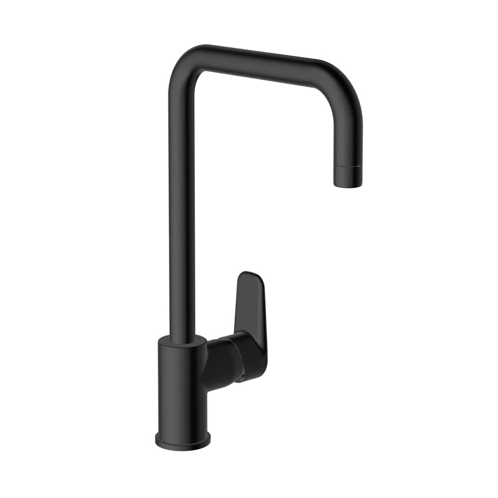 Смеситель для кухни VitrA Flow Soft A4342636EXP с поворотным изливом, черный, матовый, однорычажный, латунный, с керамическим картриджем