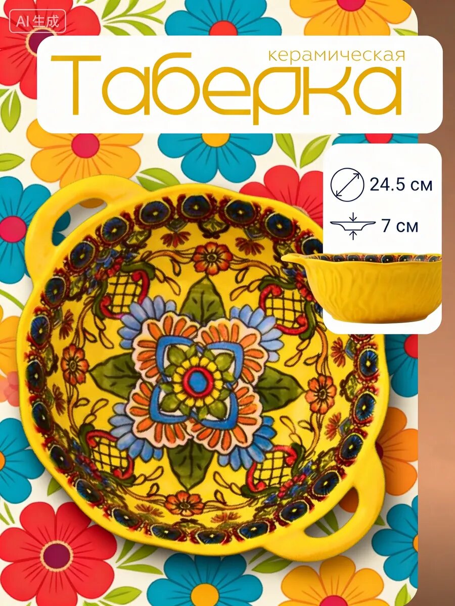 Глубокая суповая тарелка восточная посуда, 24.5 см
